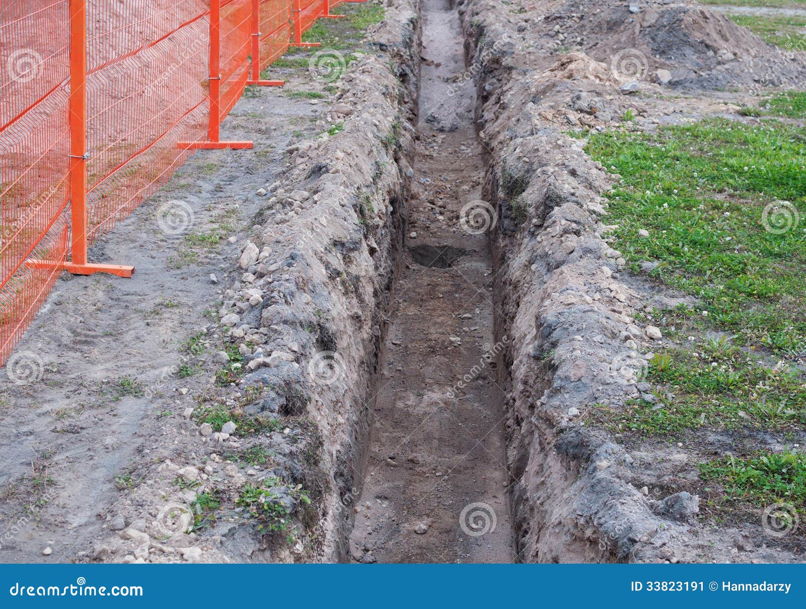 Construction trench stock image. Image of digging, trench - 33823191