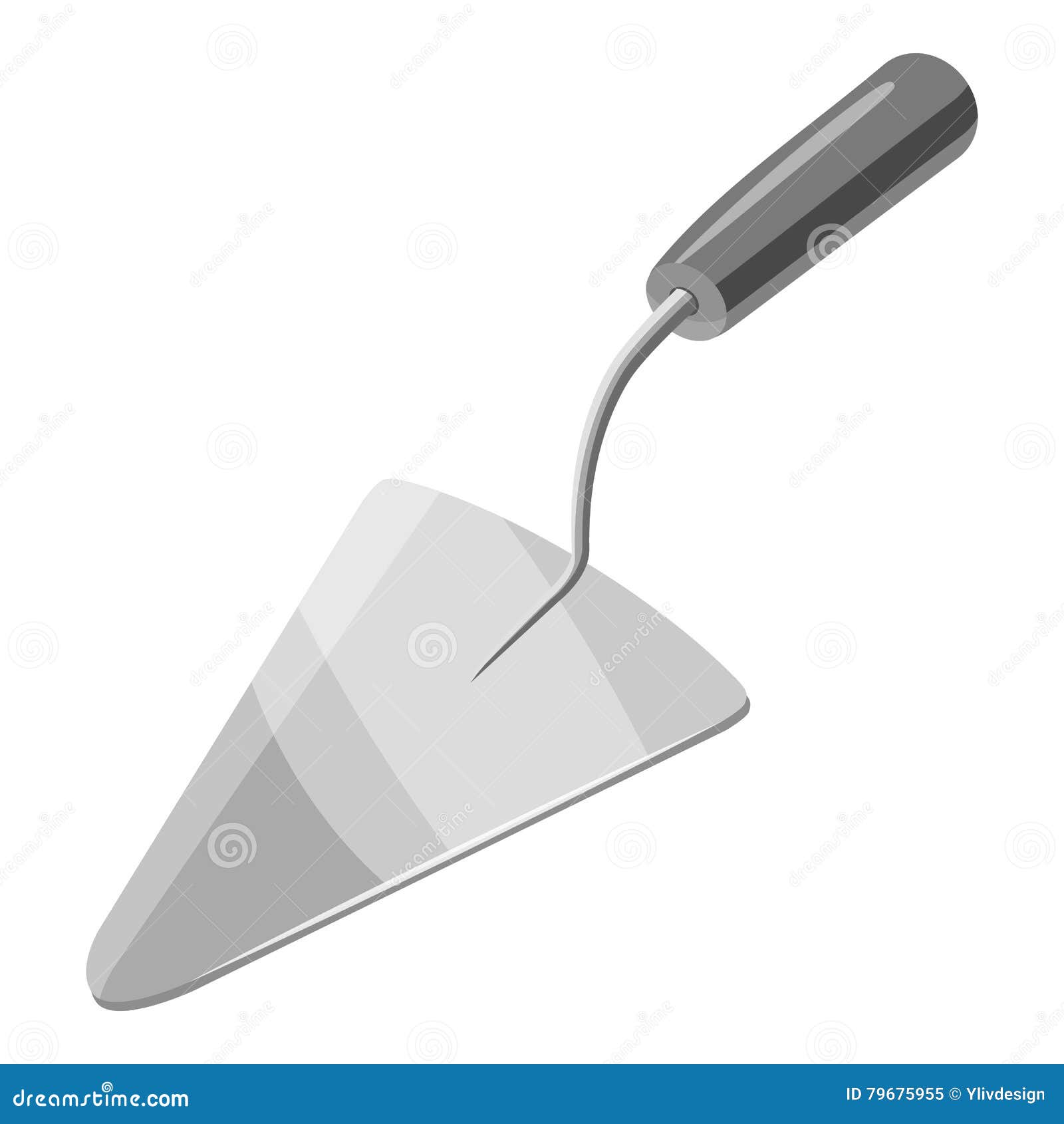 Construction Trowel Icon, Gray Monochrome Style Stock Vector ...