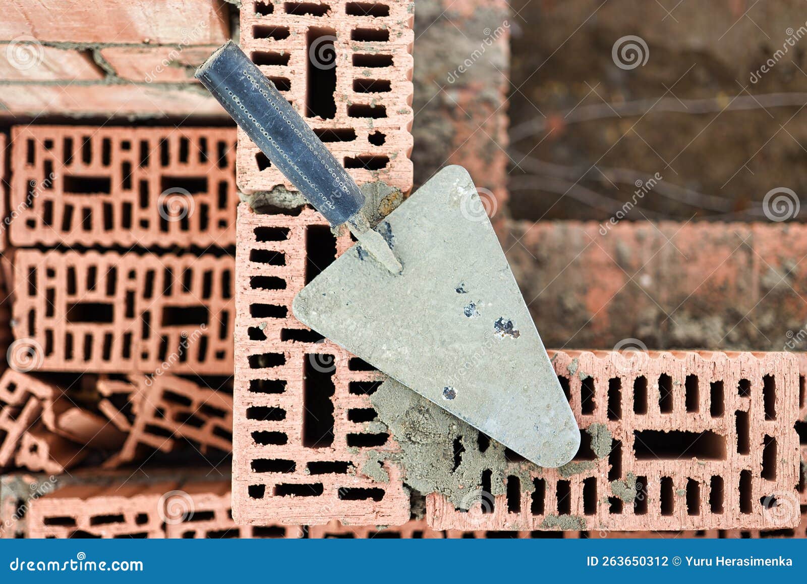 Construction Trowel for Laying Bricks and Blocks. Construction Tool of ...