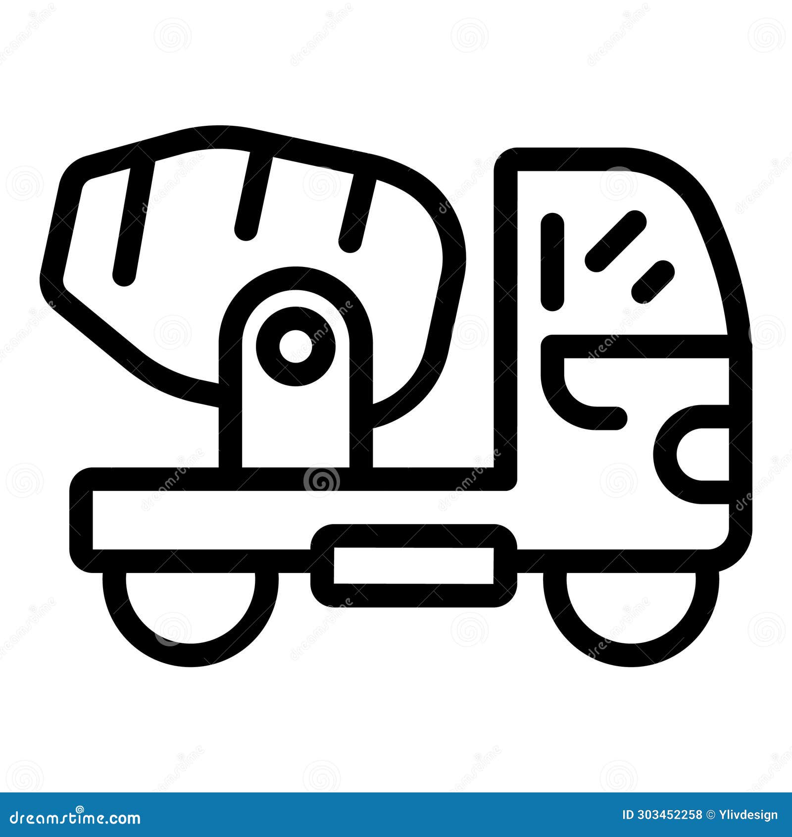 Construction Truck Icon Outline Vector. Site Linear Stock Vector ...