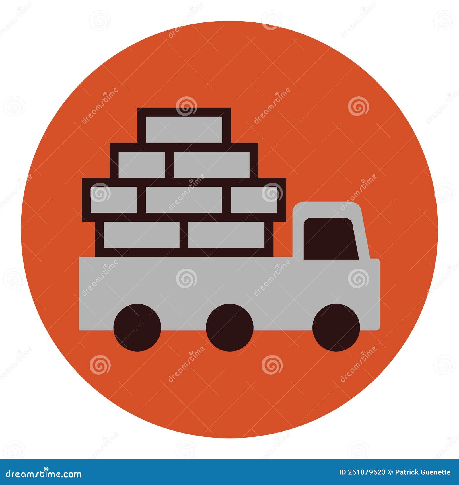 Construction truck, icon stock vector. Illustration of transport ...