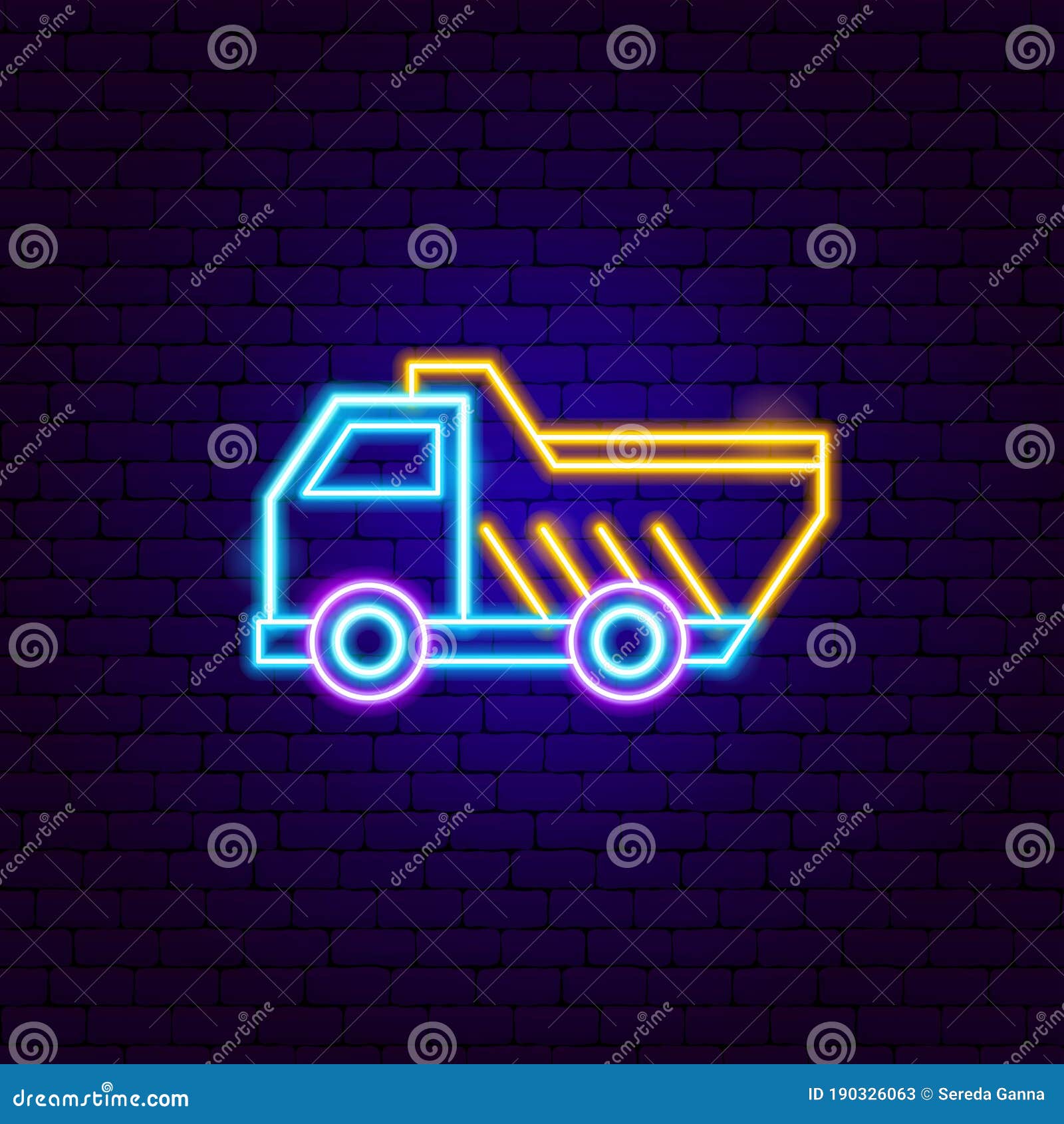 Construction Truck Neon Sign Stock Vector - Illustration of neon, light ...