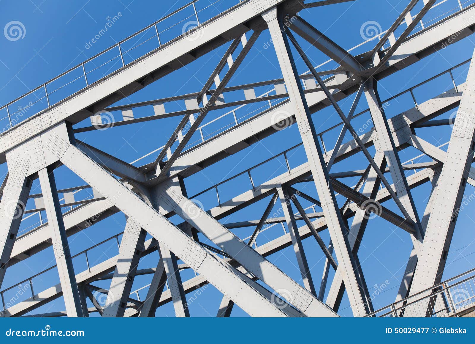 Construction Truss Bridge on Background of Blue Sky Stock Image - Image ...