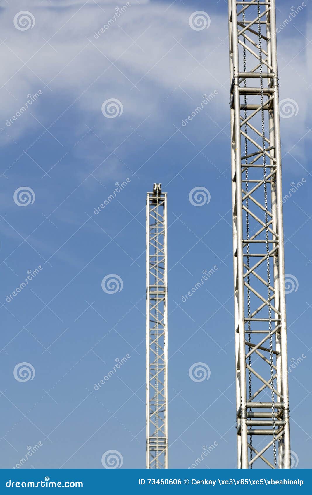 Construction Truss Towers Blue Sky Background Stock Photography ...