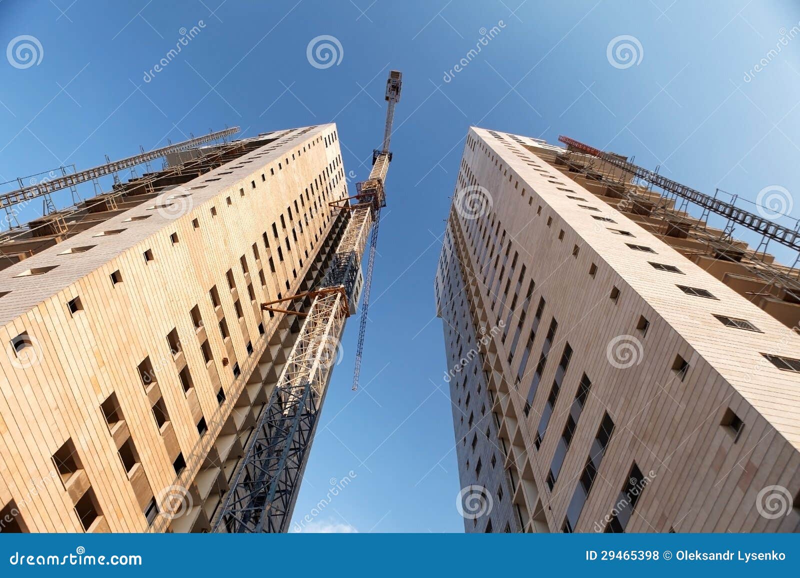 Construction of Two High-rise Buildings Stock Photo - Image of growth ...