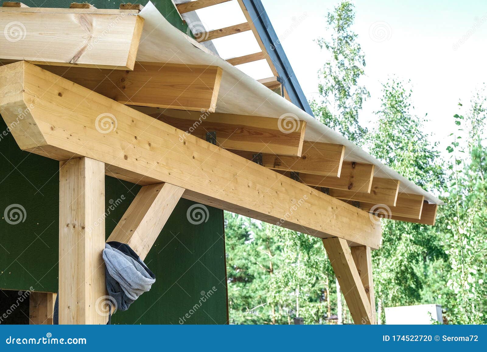 Construction of a Two-storey Frame House Outside the City Stock Photo ...