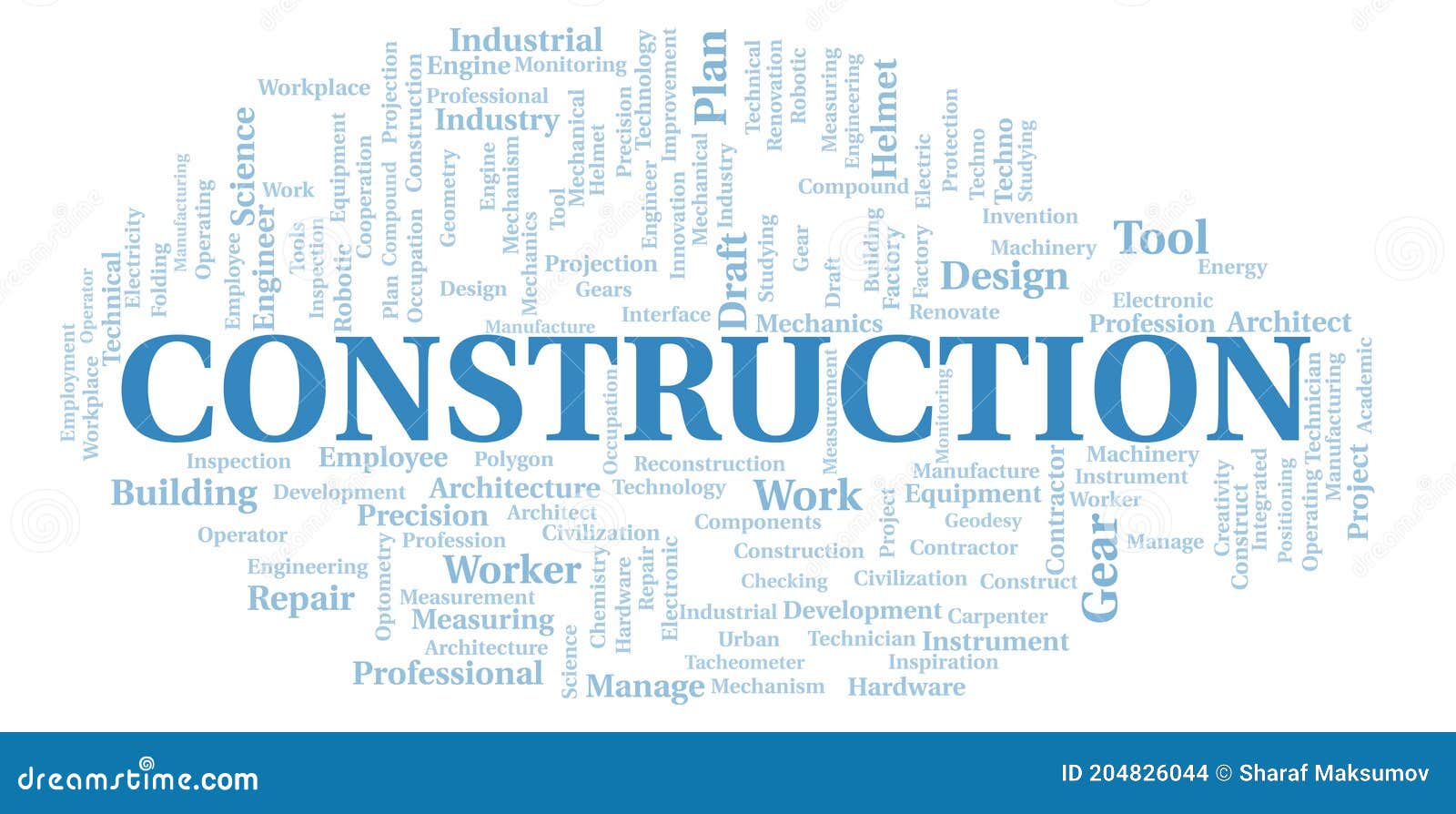 Construction Typography Word Cloud Create with the Text only Stock ...