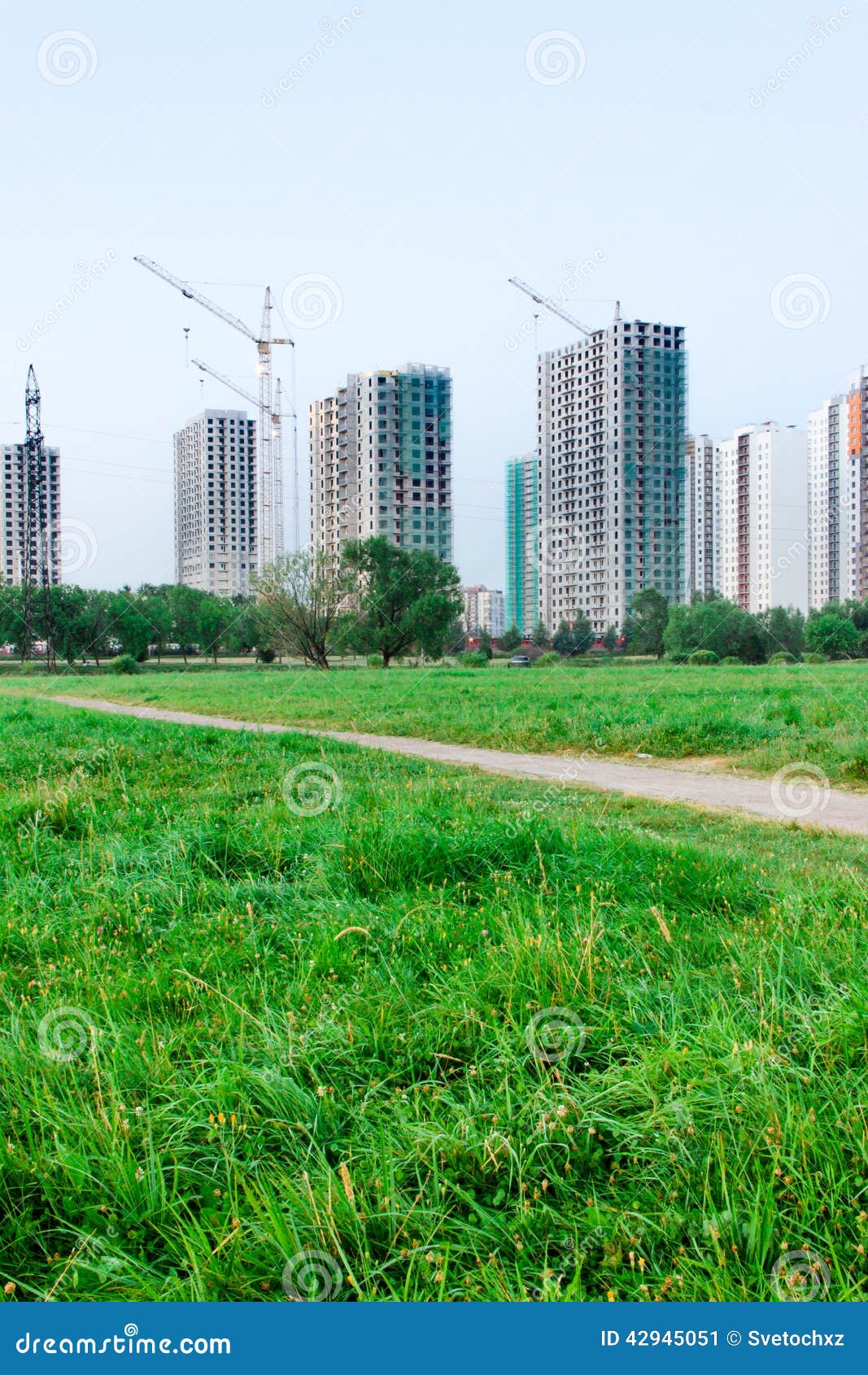 New Uncompleted Residential High-rise Building Of Reinforced Concrete ...