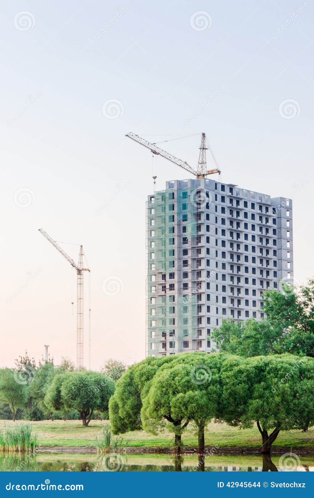 New Uncompleted Residential High-rise Building Of Reinforced Concrete ...