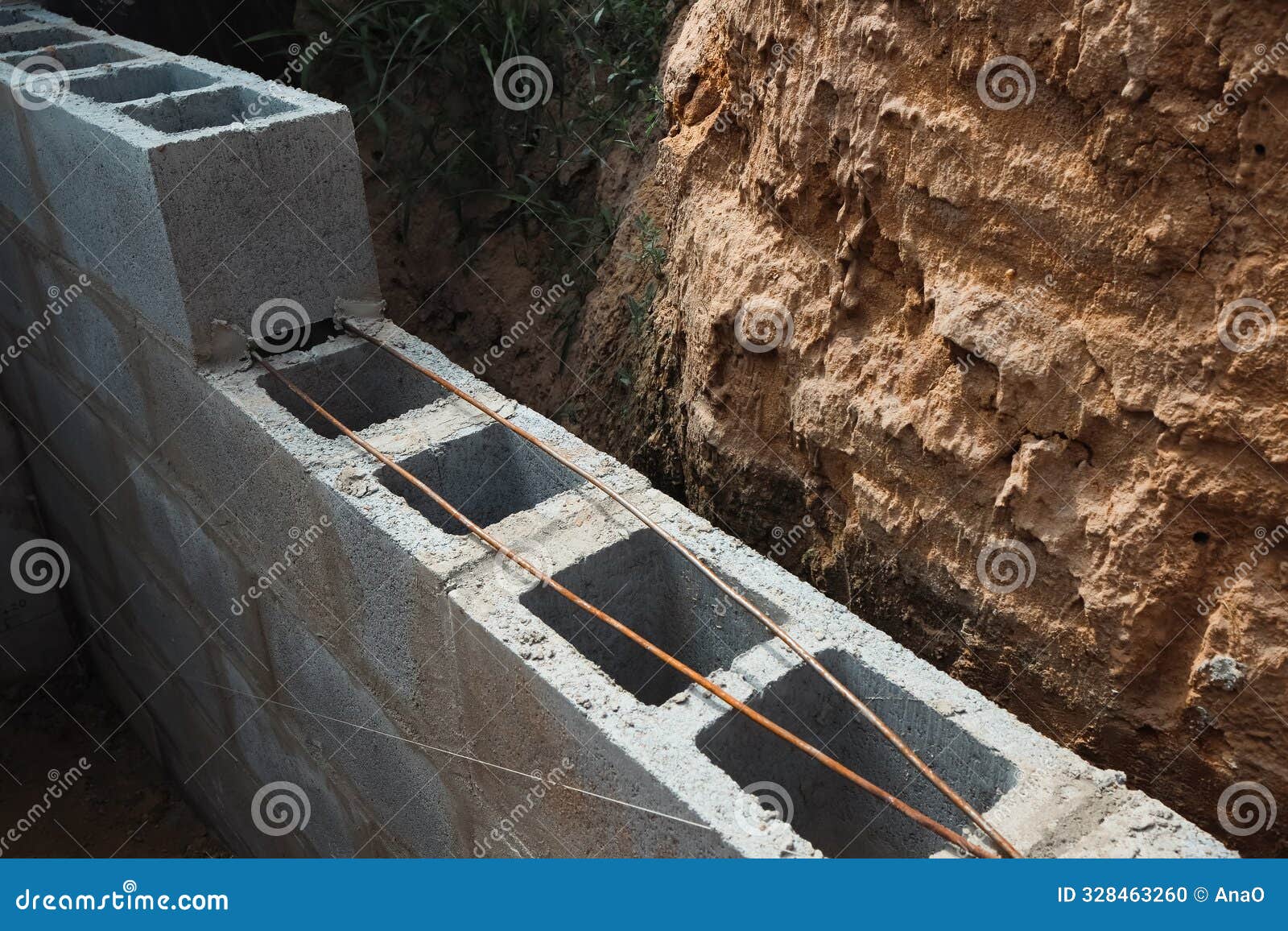 Construction of the Underground Part of the House from Concrete Blocks ...