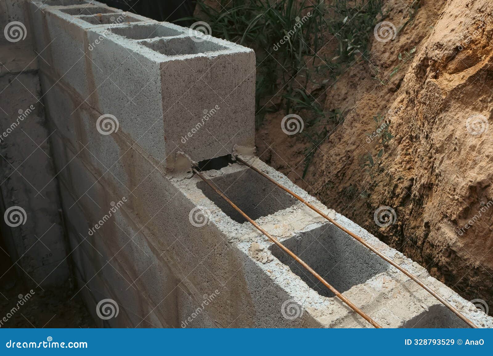 Construction Of The Underground Part Of The House From Concrete Blocks ...