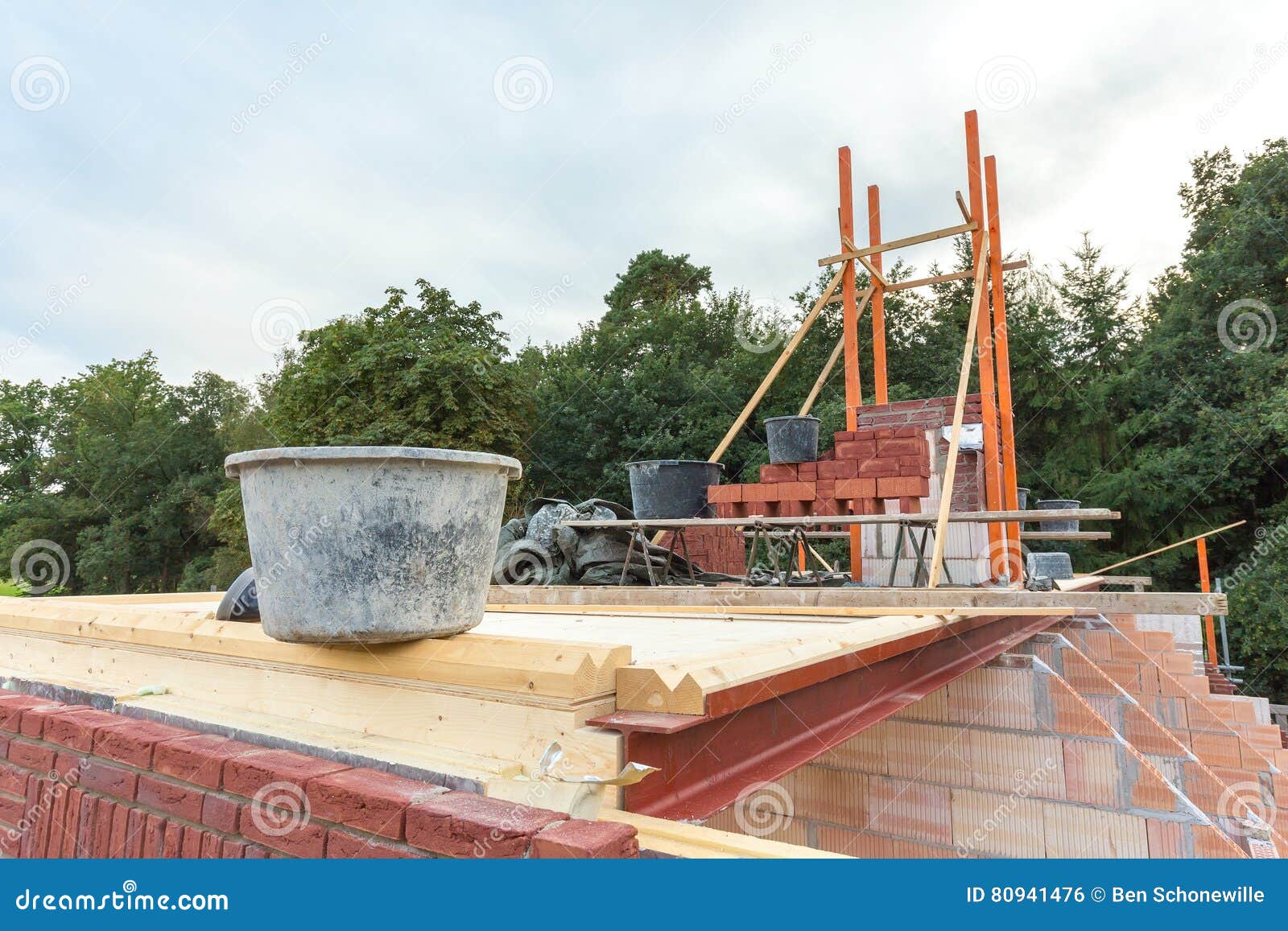 Construction Upper Floor on New House Stock Photo - Image of experience ...