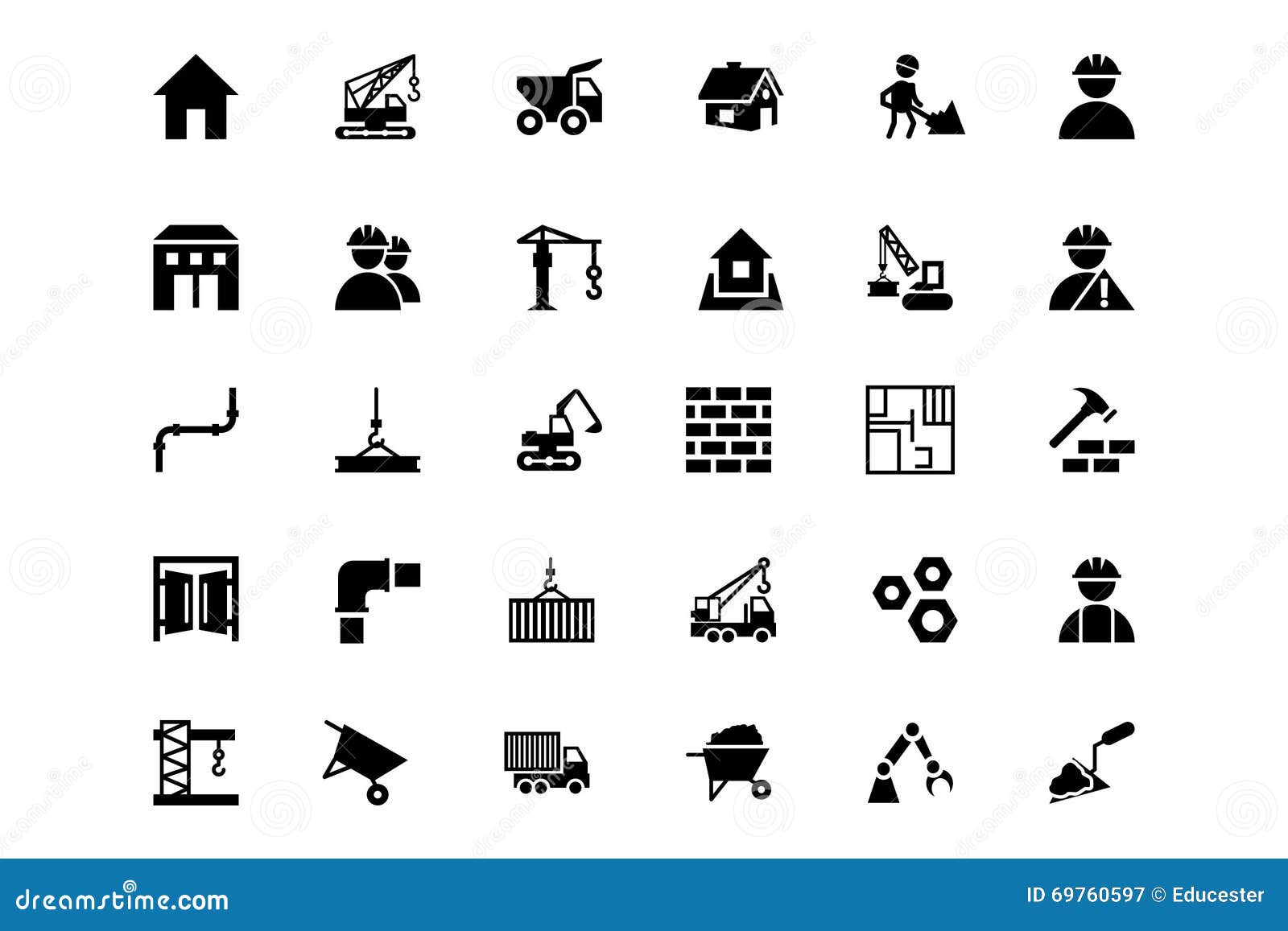 Construction Vector Icons 1 Stock Illustration - Illustration of bolts ...