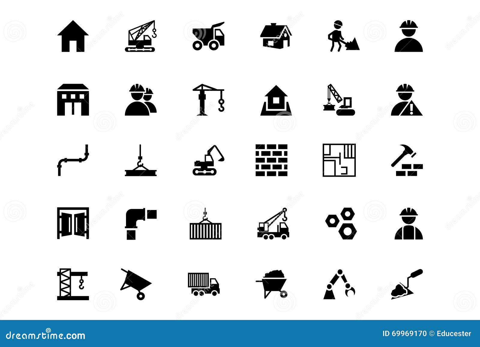 Construction Vector Icons 1 Stock Illustration - Illustration of loaded ...