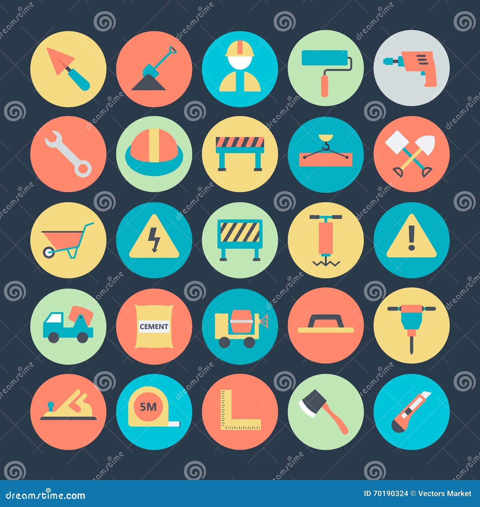 Construction Vector Icons 3 Stock Illustration - Illustration of ...