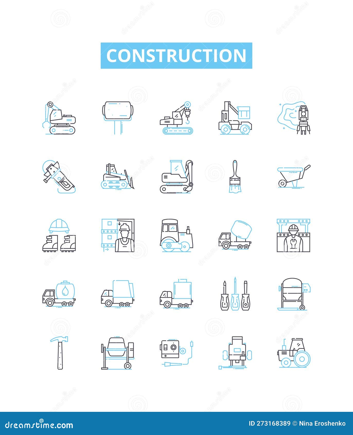 Construction Vector Line Icons Set. Build, Structure, Construct ...