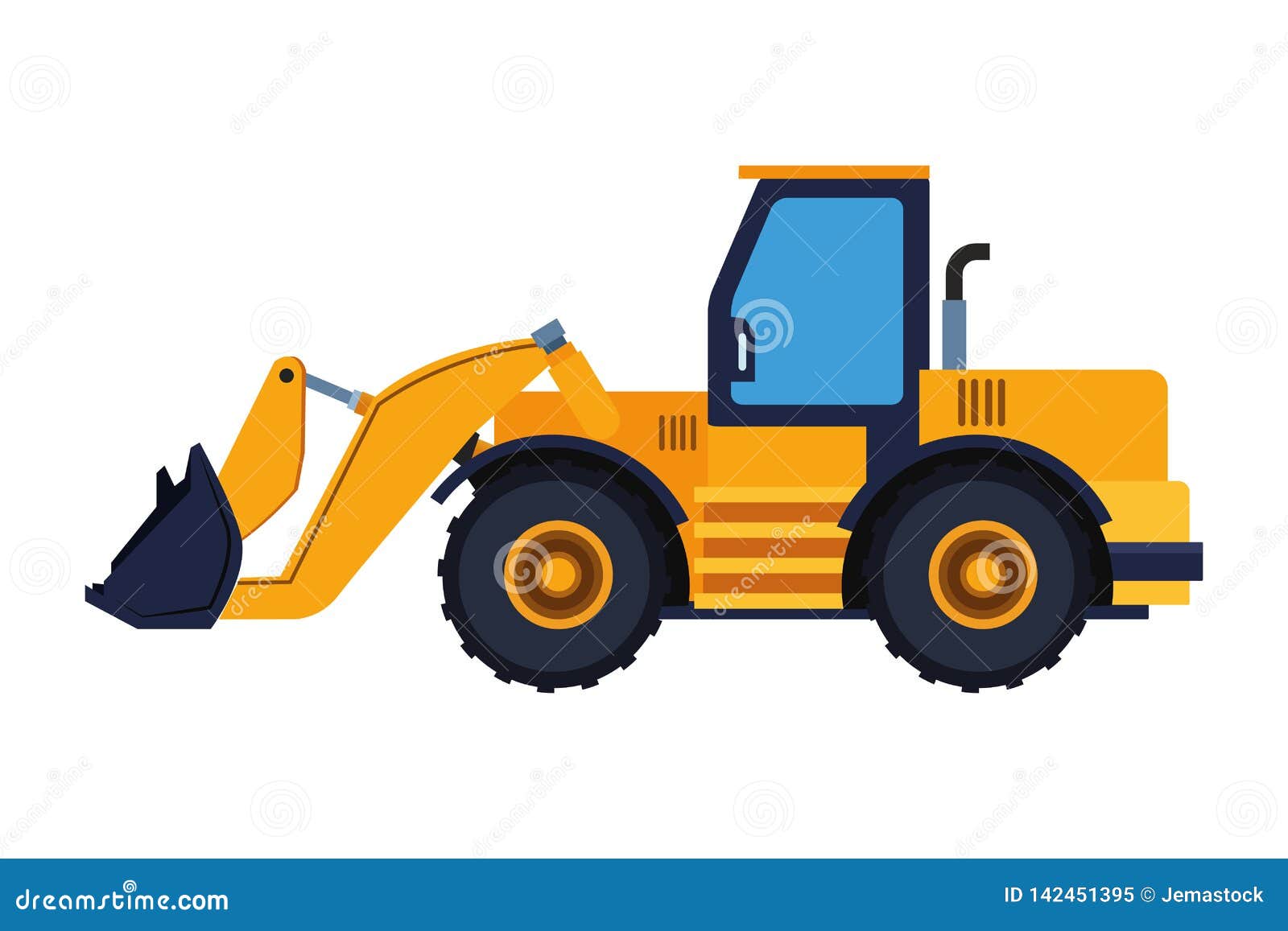 Construction Vehicle Backhoe Colorful Stock Vector - Illustration of ...