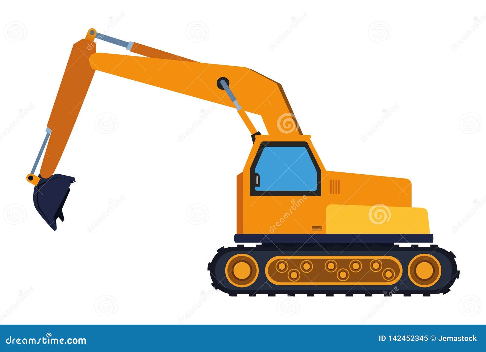 Construction Vehicle Backhoe Colorful Stock Vector - Illustration of ...