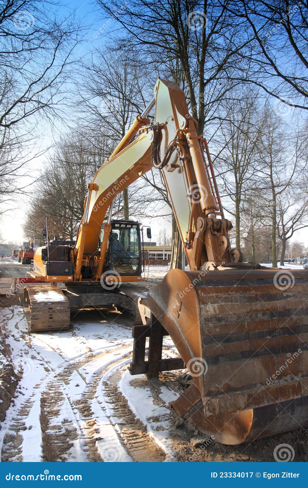 Construction Vehicle Caterpillar Tracks Stock Image - Image of road ...