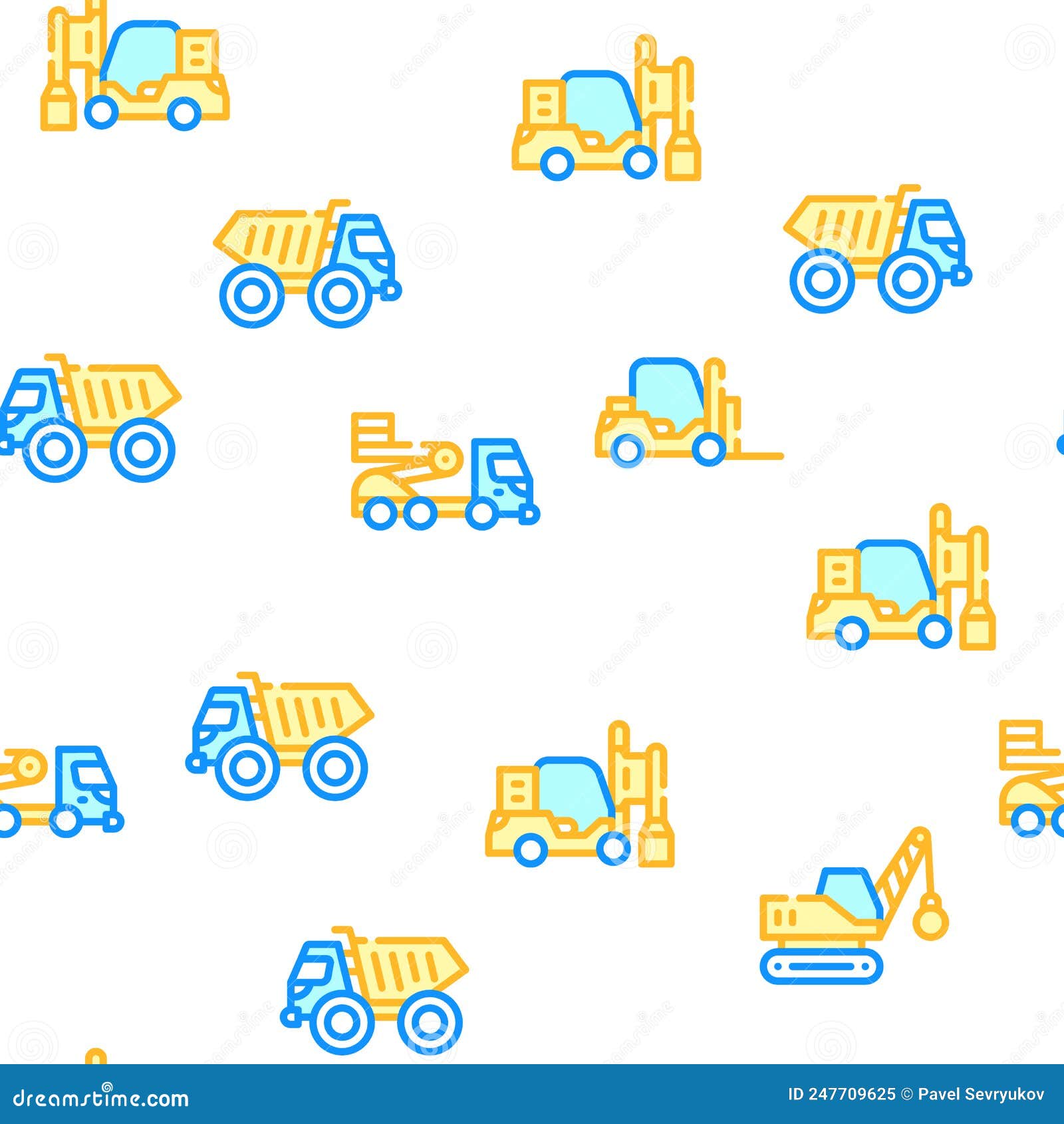 Construction Vehicle Collection Icons Set Isolated Illustration Stock ...
