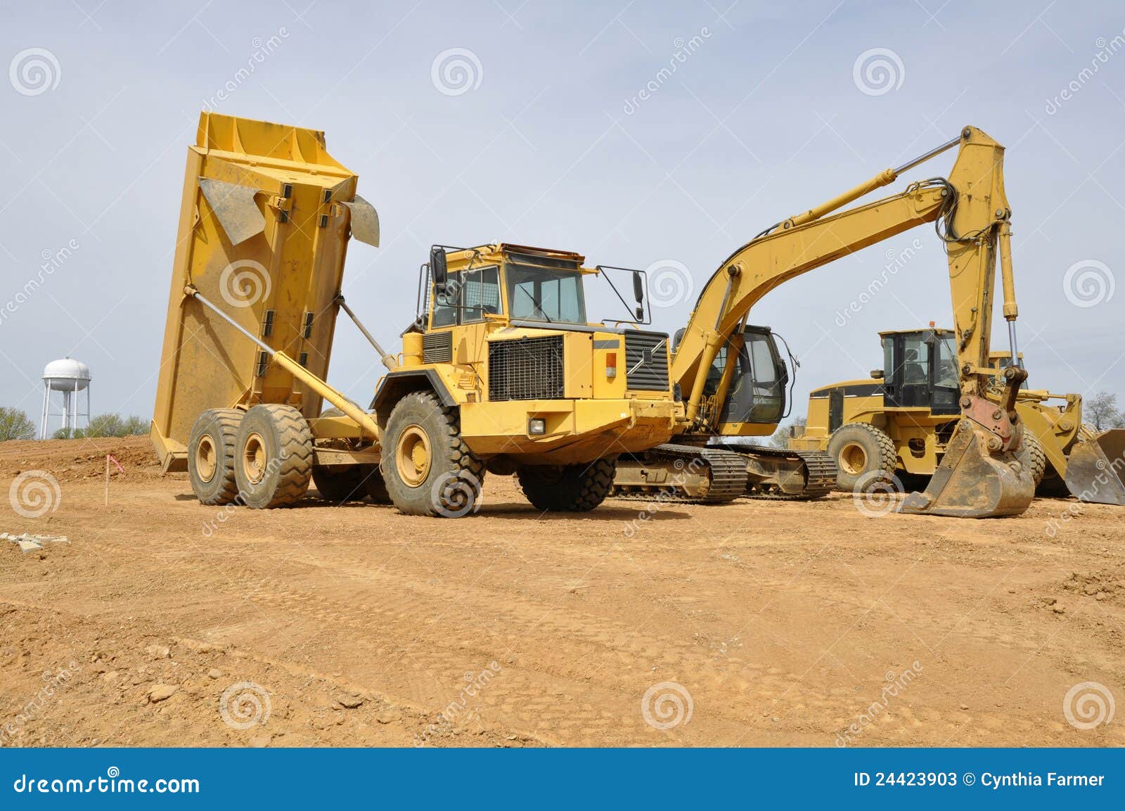 Construction vehicles stock image. Image of labor, excavate - 24423903