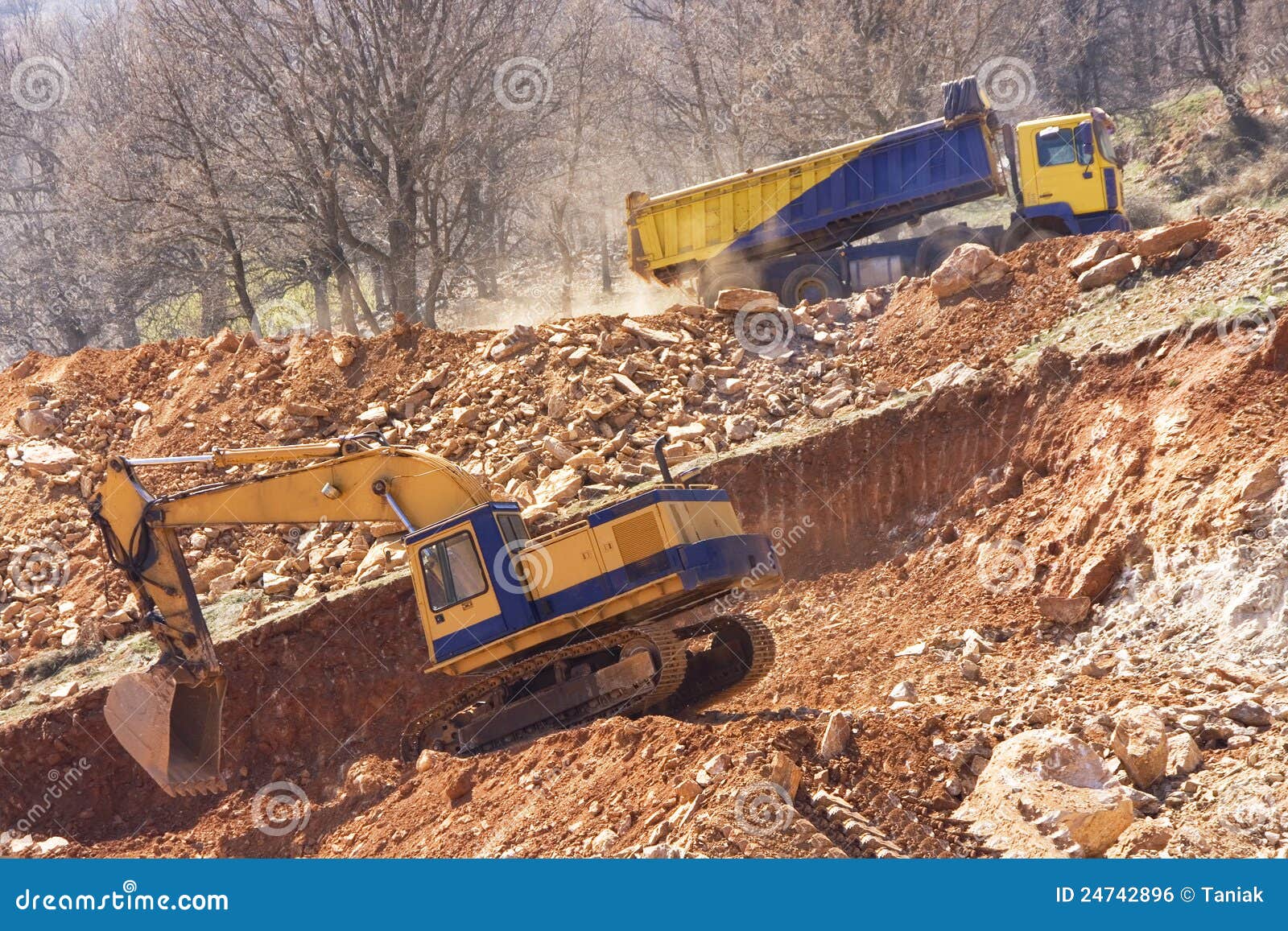 CONSTRUCTION VEHICLES stock photo. Image of quarry, industrial - 24742896
