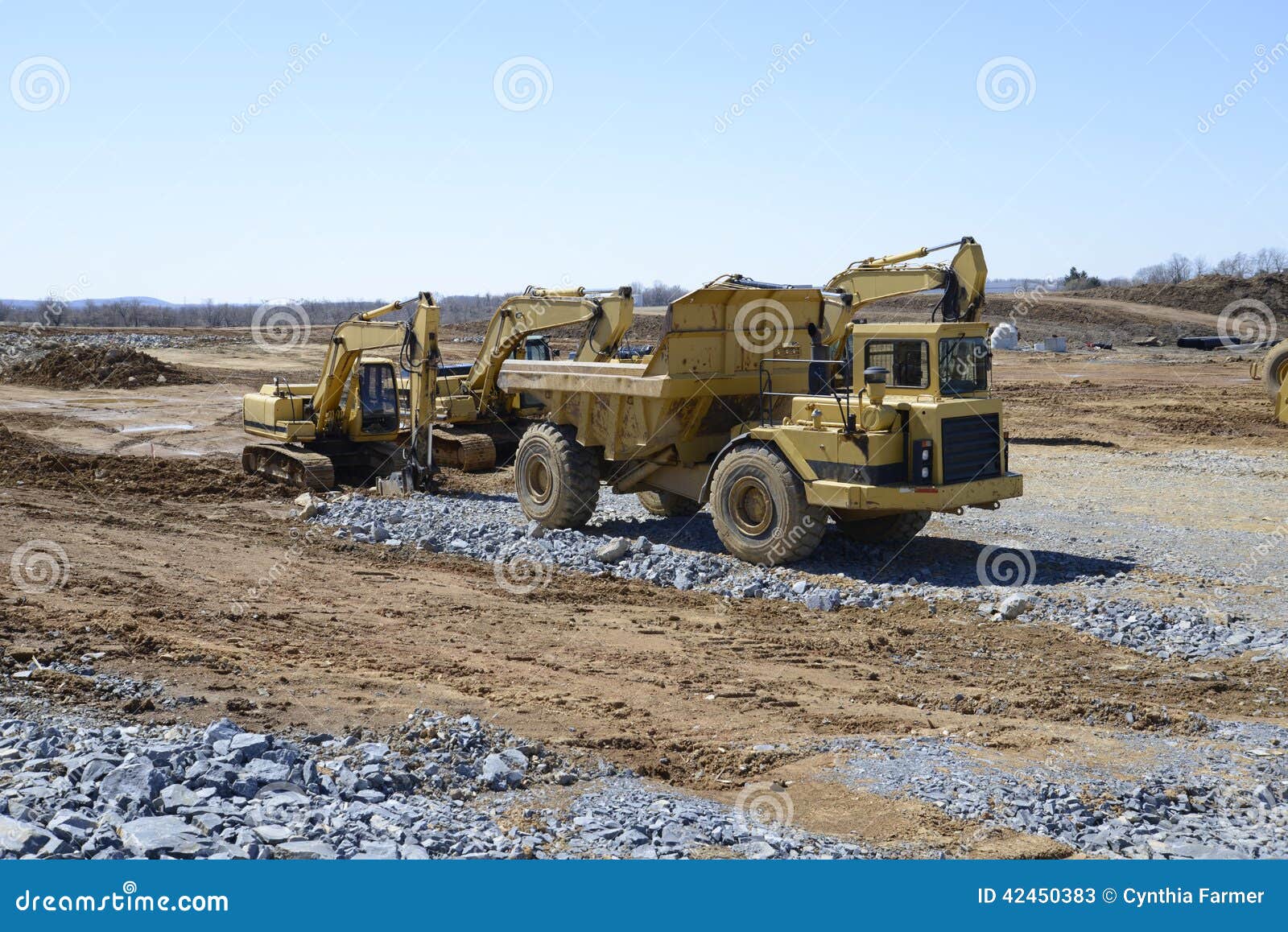 Construction vehicles stock image. Image of develop, stones - 42450383