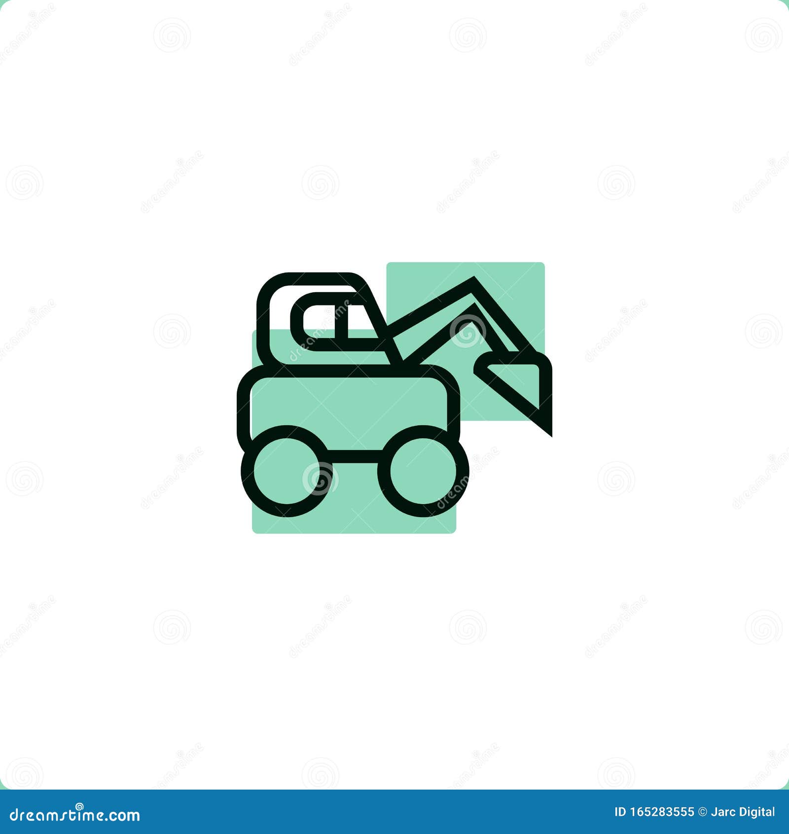 Construction Vehicles: Skid Steer Loader Icon Stock Vector ...