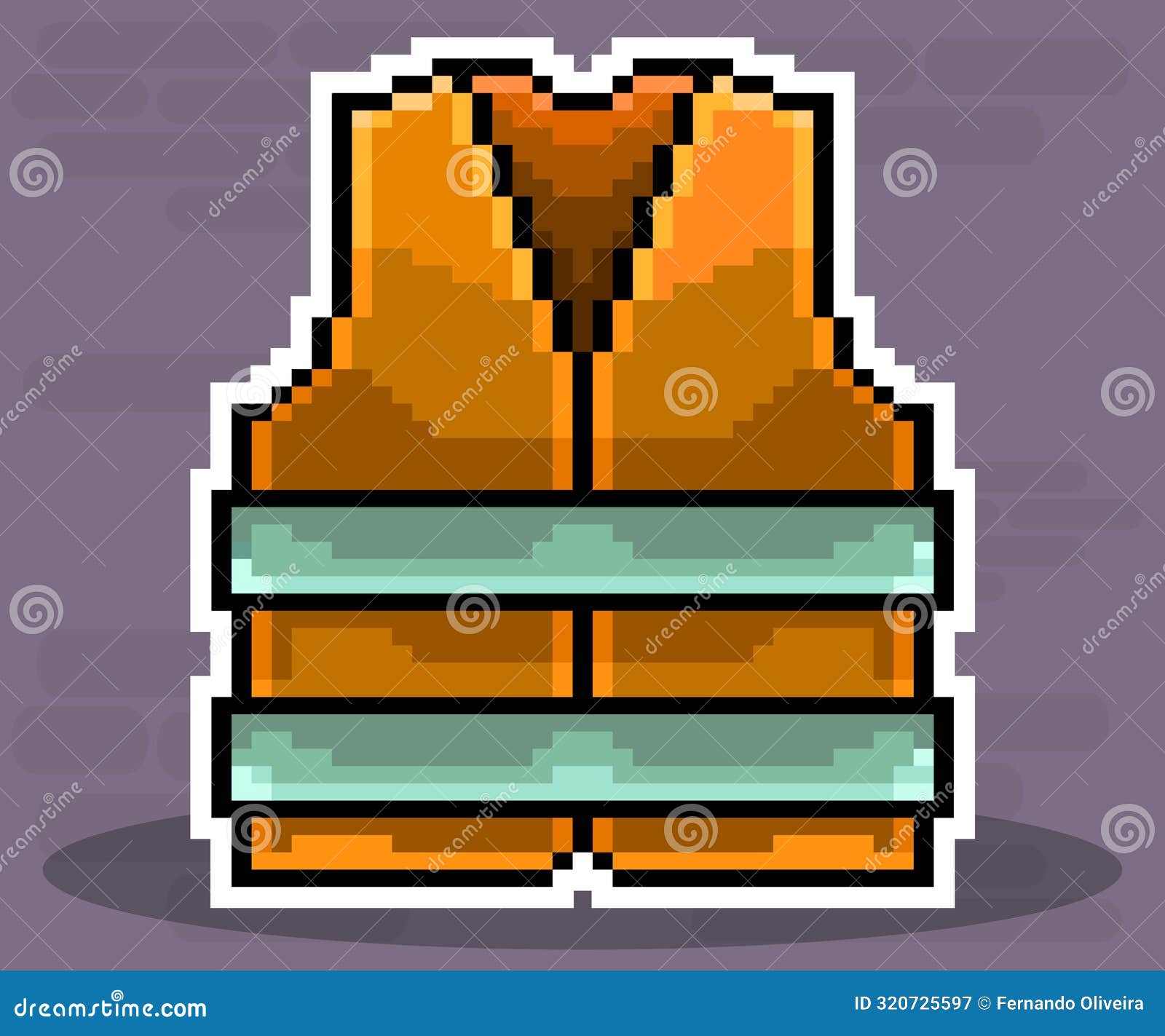 Pixel Art Construction Vest Workwear Stock Vector - Illustration of ...