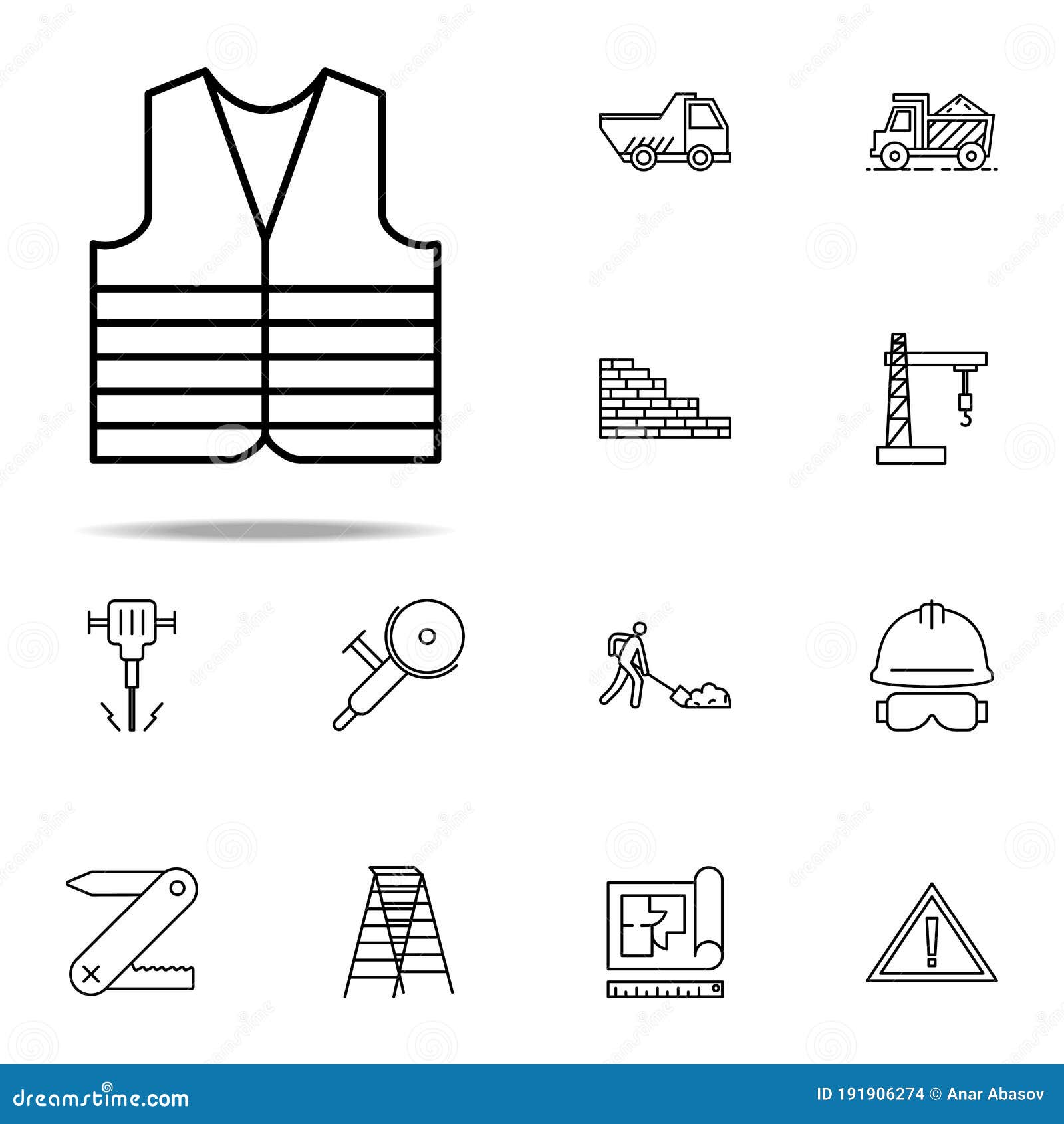 Construction Outline Icon Set Stock Illustrations – 34,357 Construction ...