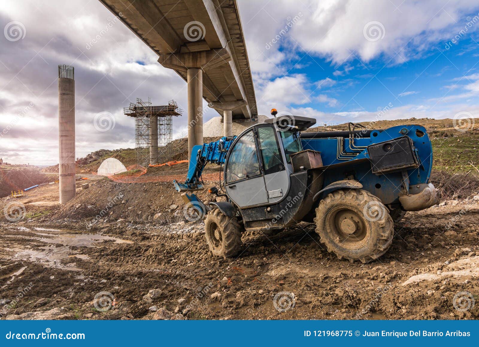 Construction of a Viaduct, Civil Engineering To Build a Road Stock ...