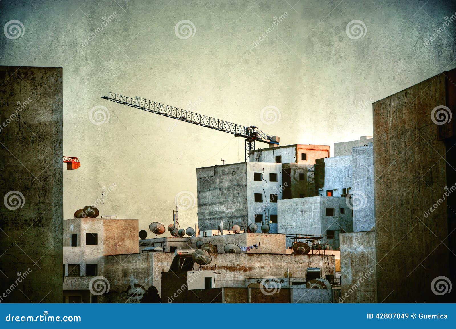 Construction Vintage Crane Elevator Grunge Stock Image - Image of ...