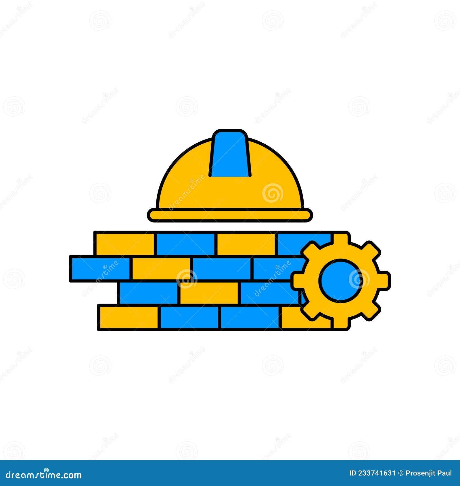 Construction Wall Repairing Icon Vector Stock Vector - Illustration of ...