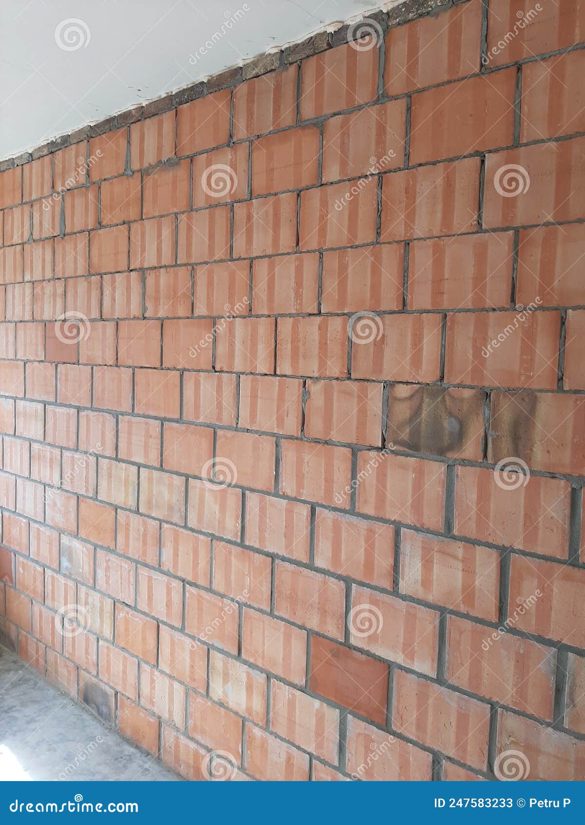 Ceramic Block Wall Construction . Stock Image - Image of industrial ...