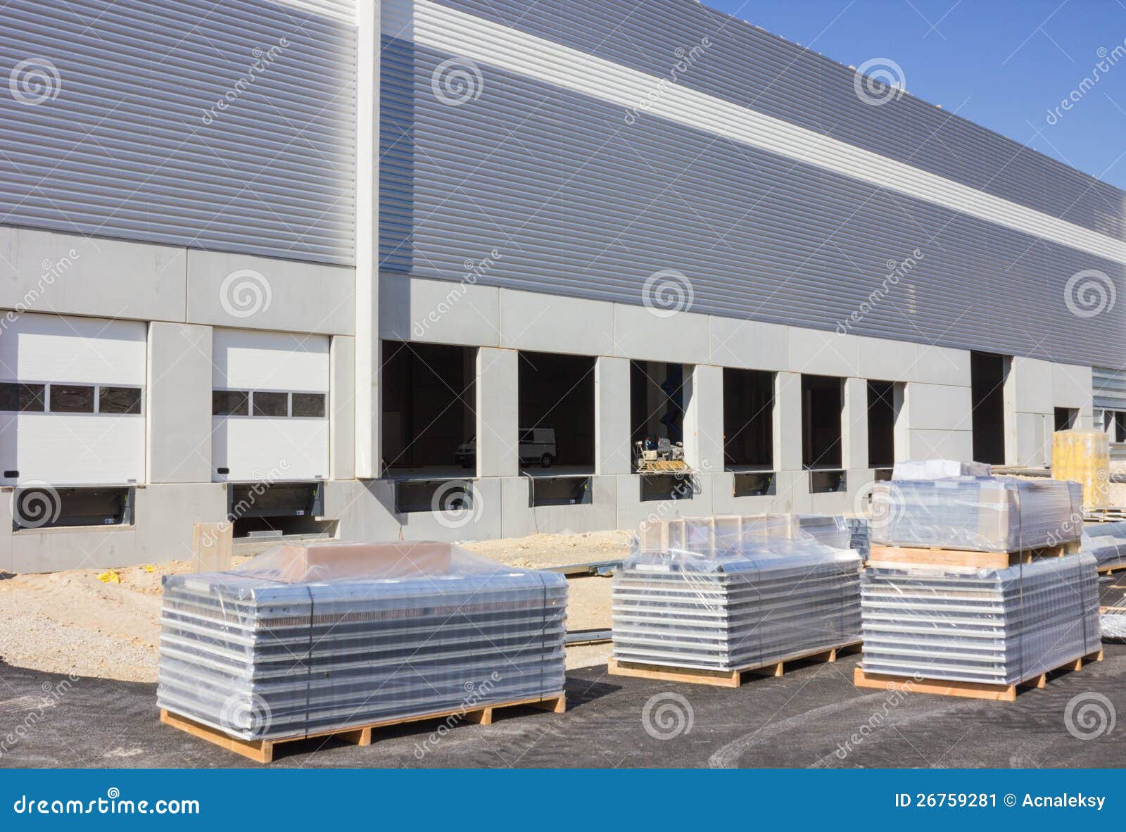 Construction of warehouse stock image. Image of goods - 26759281