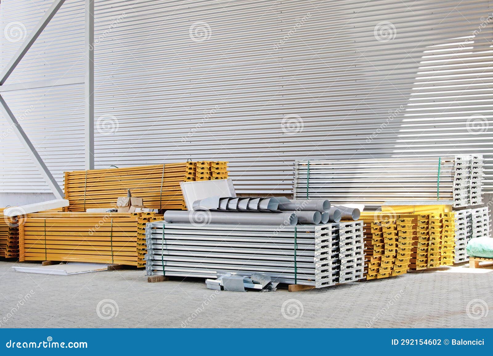Construction Warehouse Racks Stock Photo - Image of storage, metal ...
