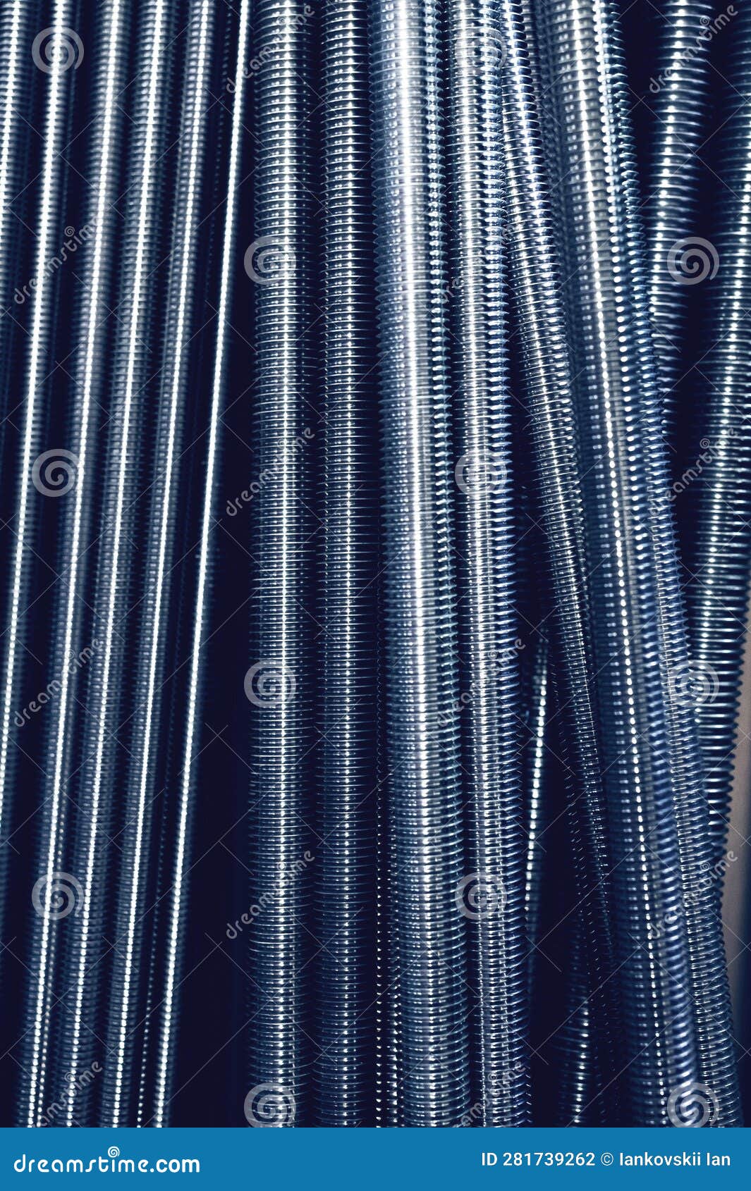 Construction Warehouse. Toned Image. Threaded Rods are Also Called ...