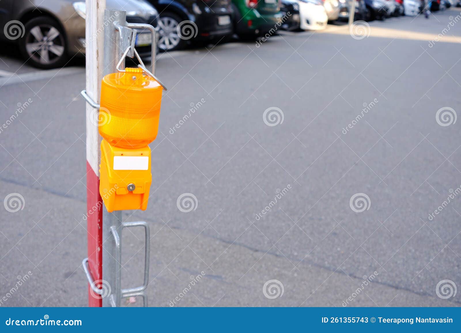 Construction Warning Light Sign. Stock Image - Image of alarm, lamp ...