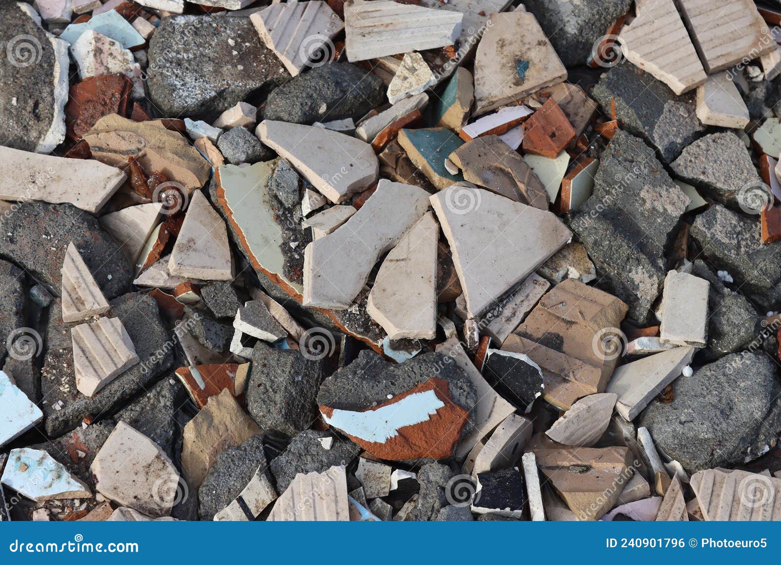 Construction Waste, Broken Ceramic Tiles Stock Photo - Image of pieces ...