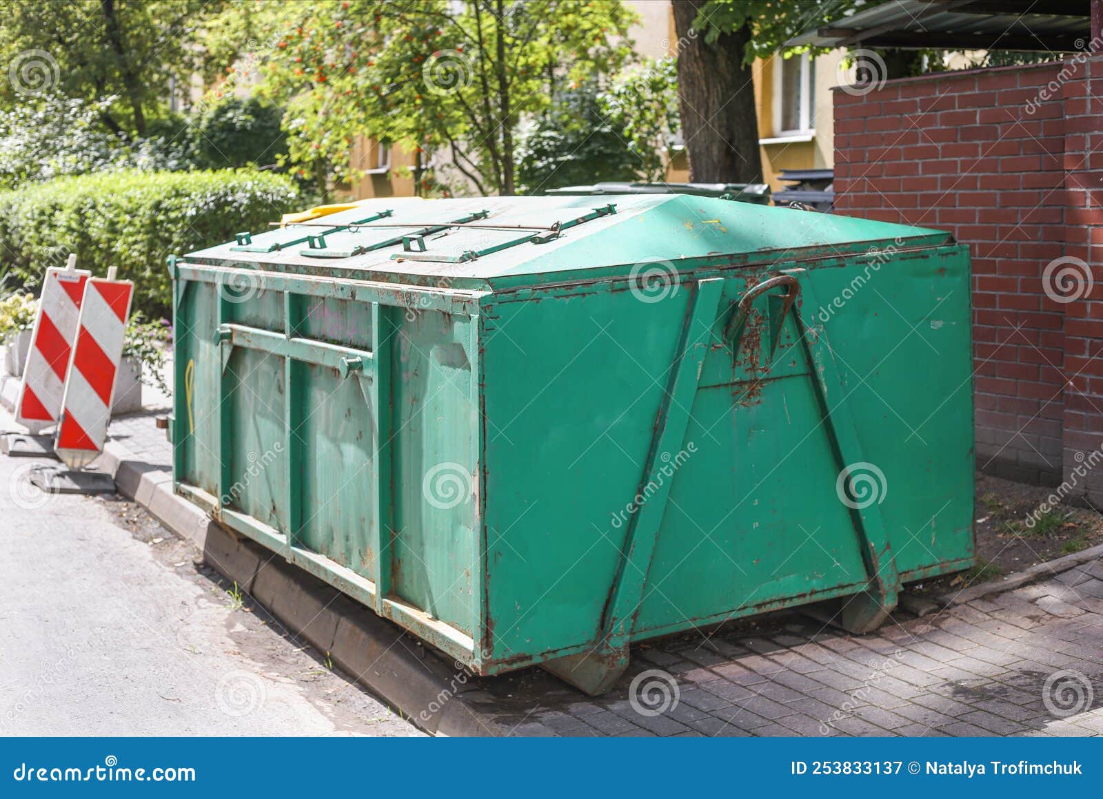 Construction Waste Container Stock Image - Image of recycling, locked ...