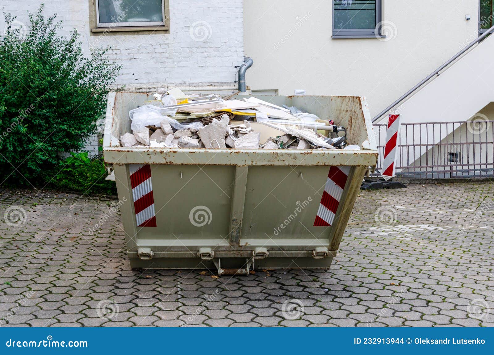 Construction Waste Container Full of Construction Waste Stock Photo ...