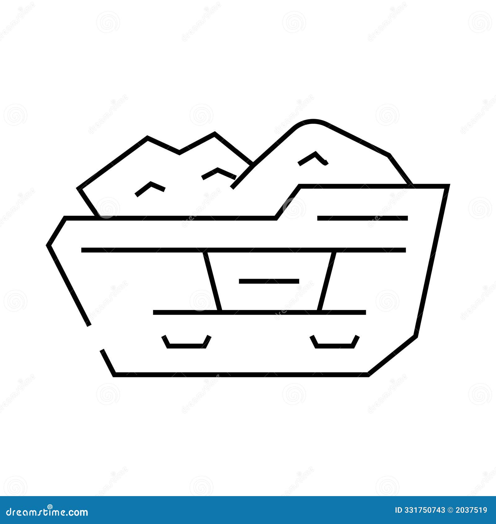 Construction Waste Container Line Icon Vector Illustration Stock ...
