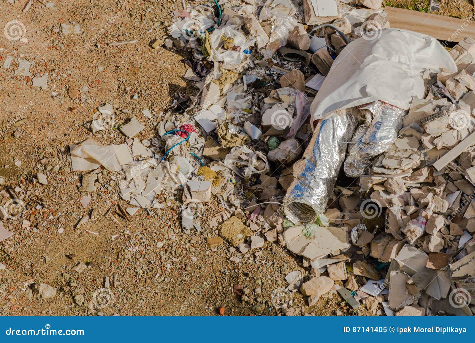 Construction Waste Debris, Garbage Bricks and Material from Demo Stock ...