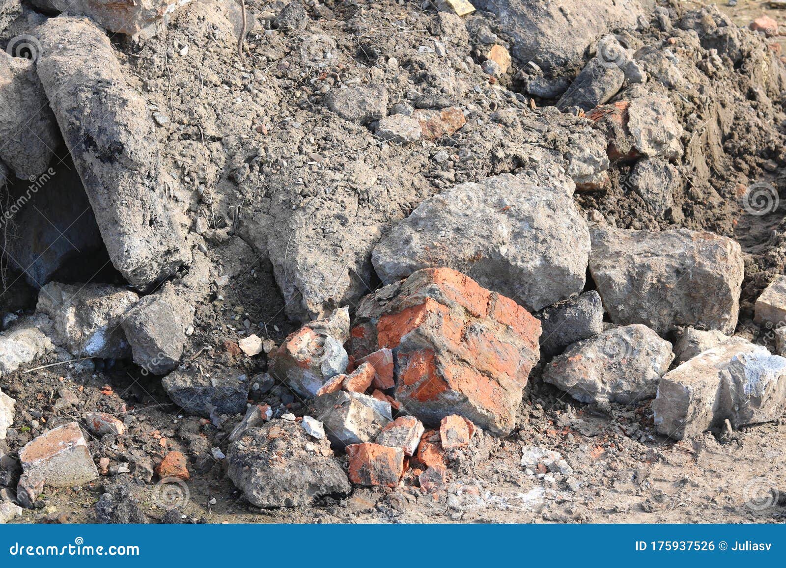 Construction Waste with Elements of and Destroyed Old Structures Stock ...