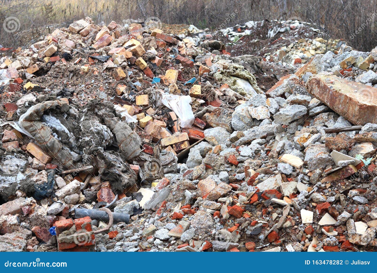 Construction Waste with Elements of Various Dismantled and Destroyed ...