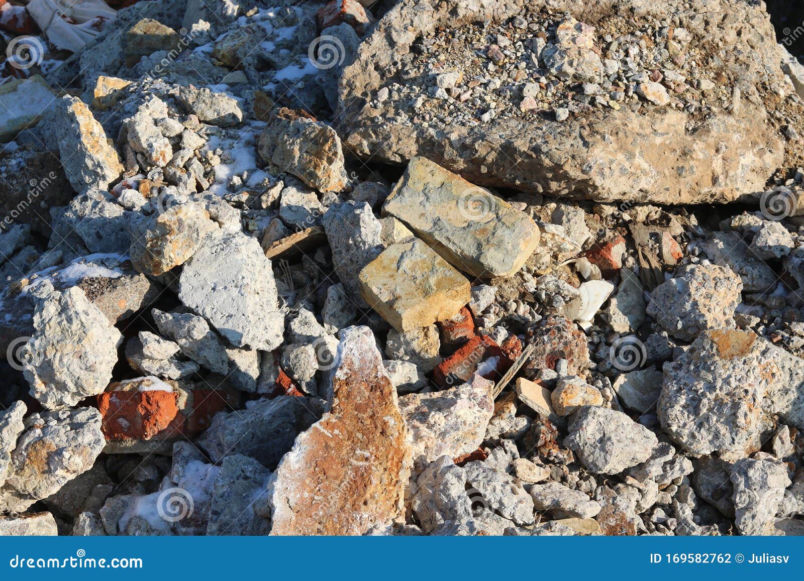 Construction Waste with Elements of Various Dismantled and Destroyed ...