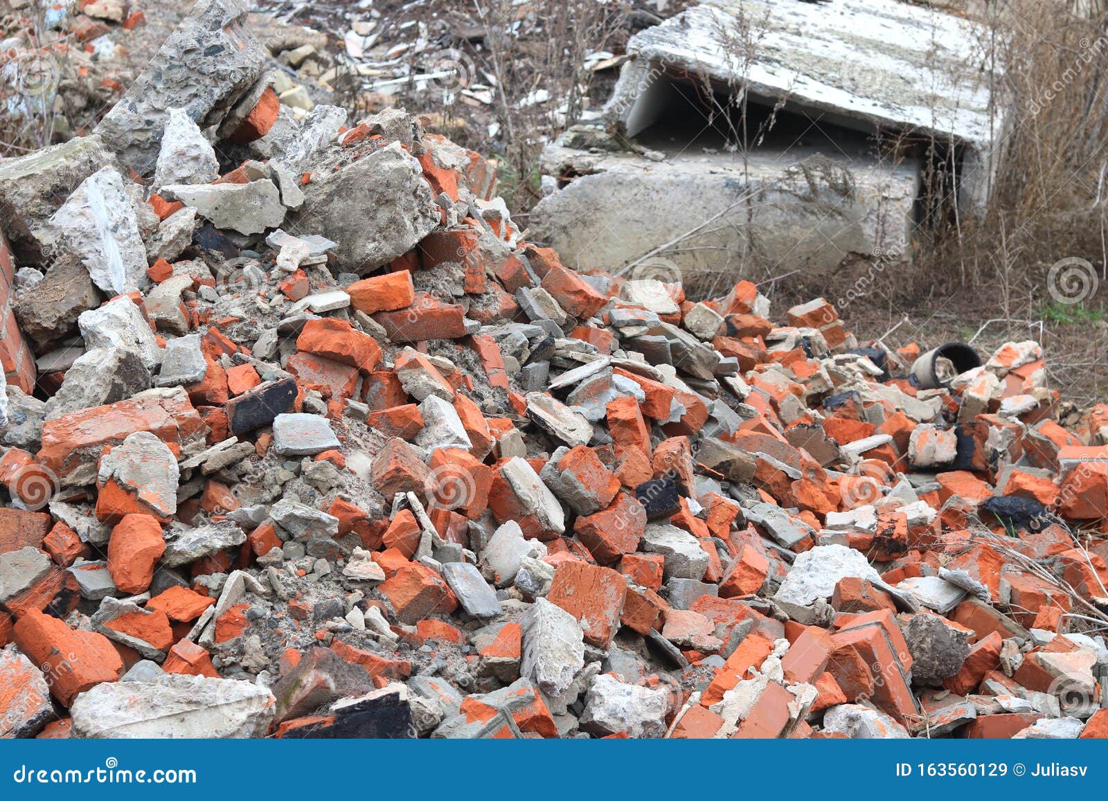 Construction Waste with Elements of Various Dismantled and Destroyed ...