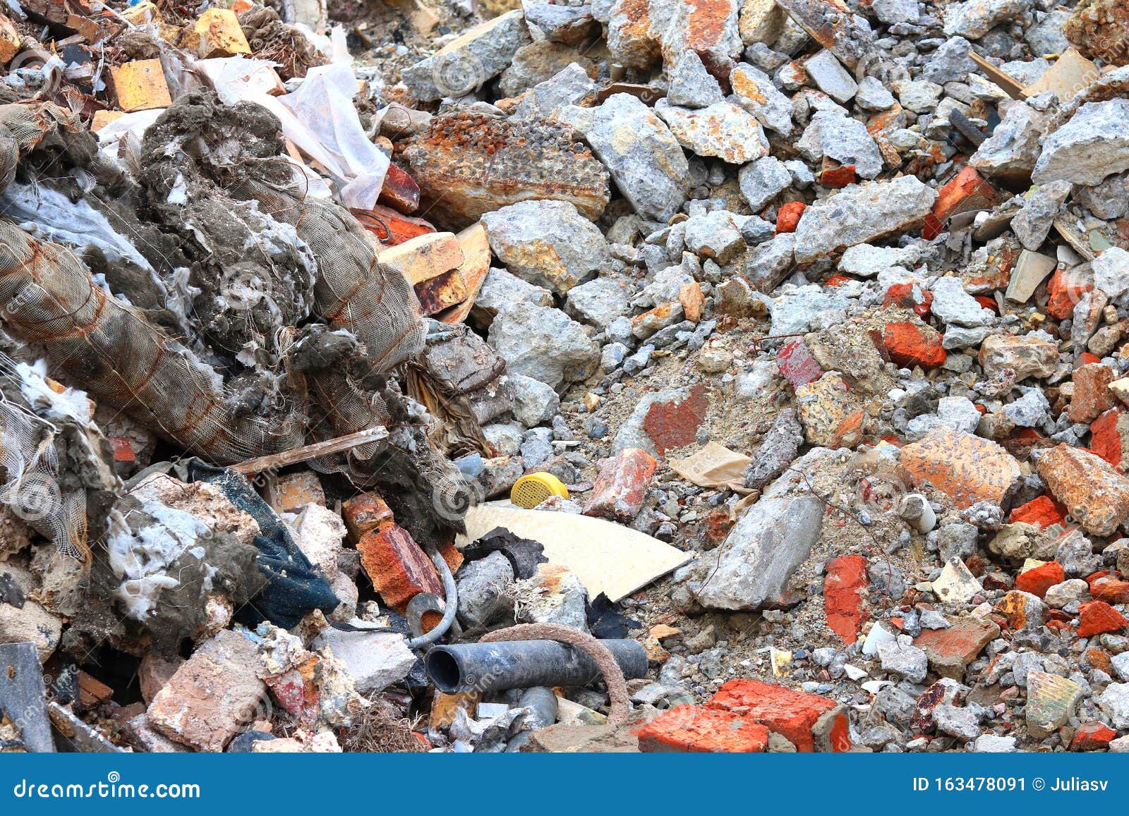 Construction Waste with Elements of Various Dismantled and Destroyed ...