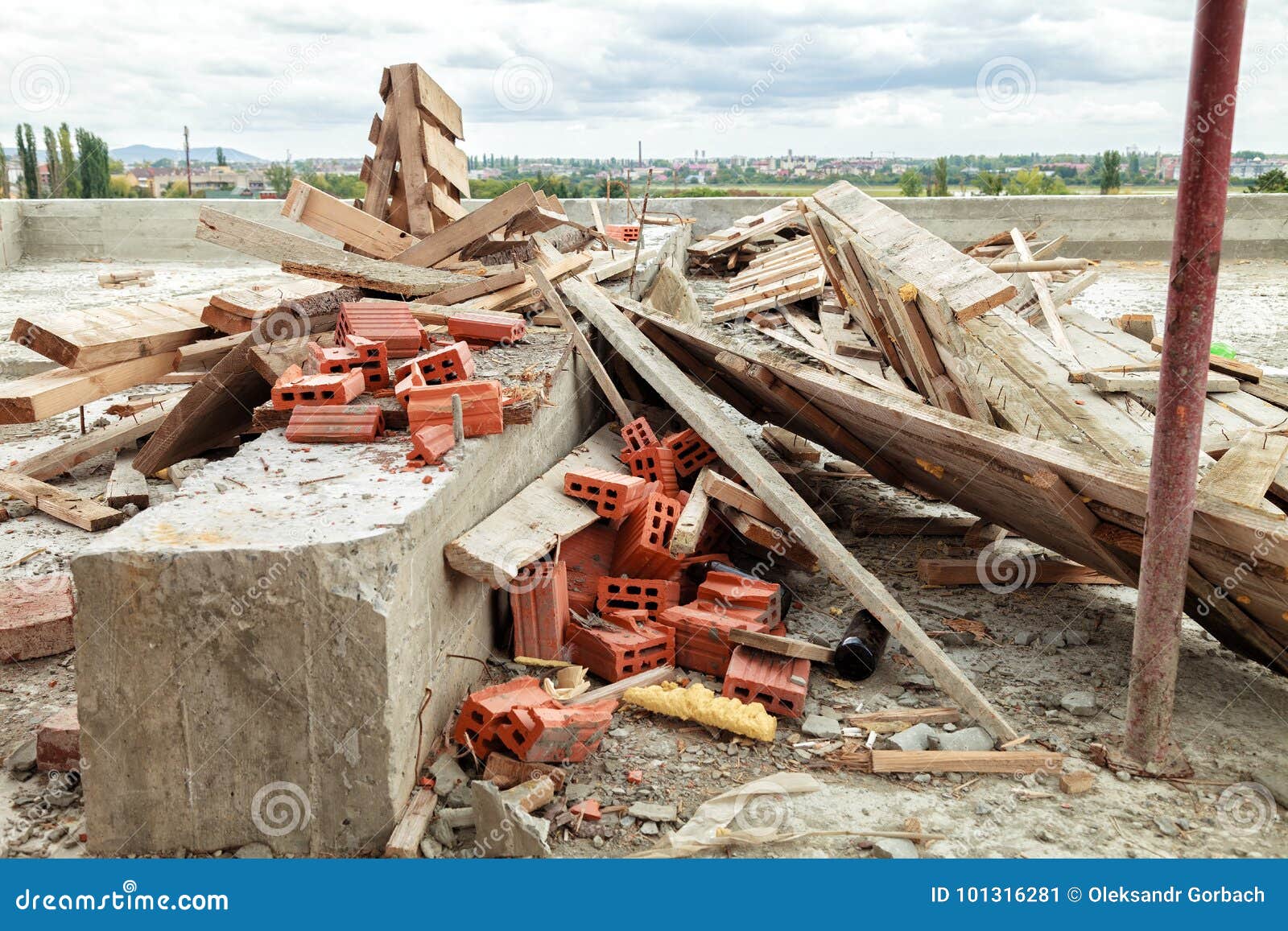 Construction Waste, Concrete Debris From The Demolition, Road ...