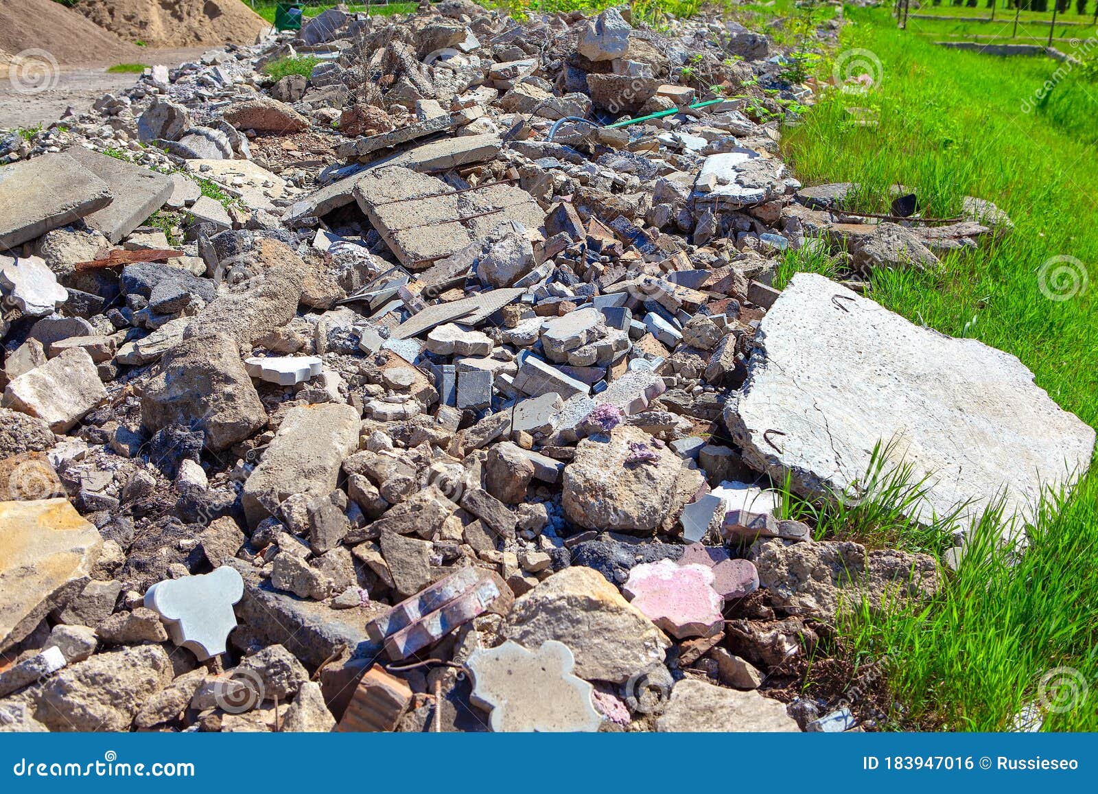 Construction waste stone stock photo. Image of exterior - 183947016